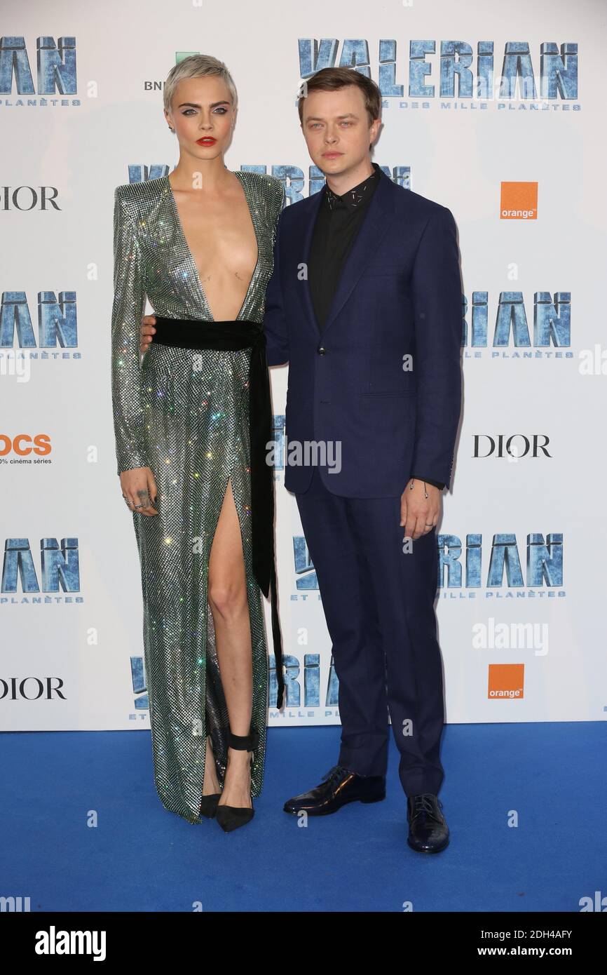 Cara Delevingne and Dane DeHaan attending Valerian premiere at Cite du ...