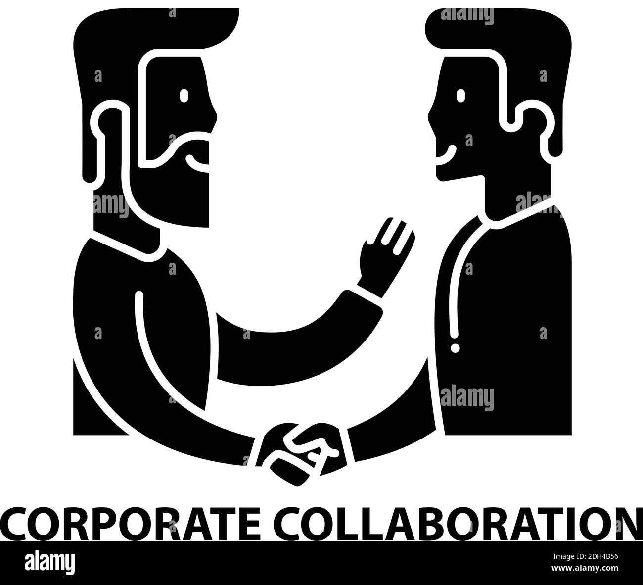 corporate collaboration icon, black vector sign with editable strokes ...