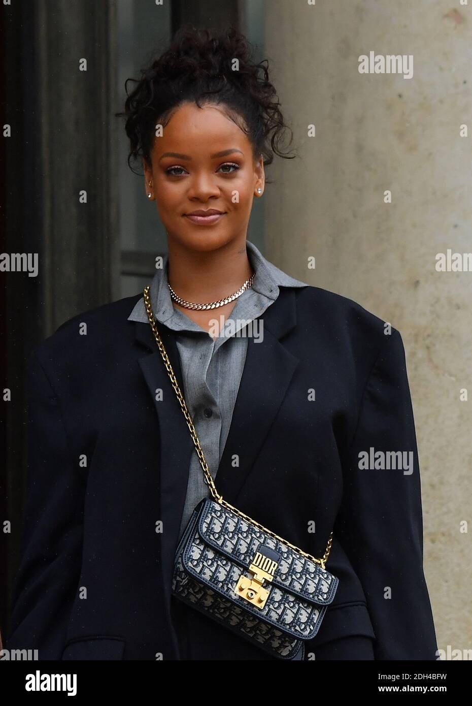 Rihanna, singer and founder of Clara Lionel Fondation at the Elysee ...