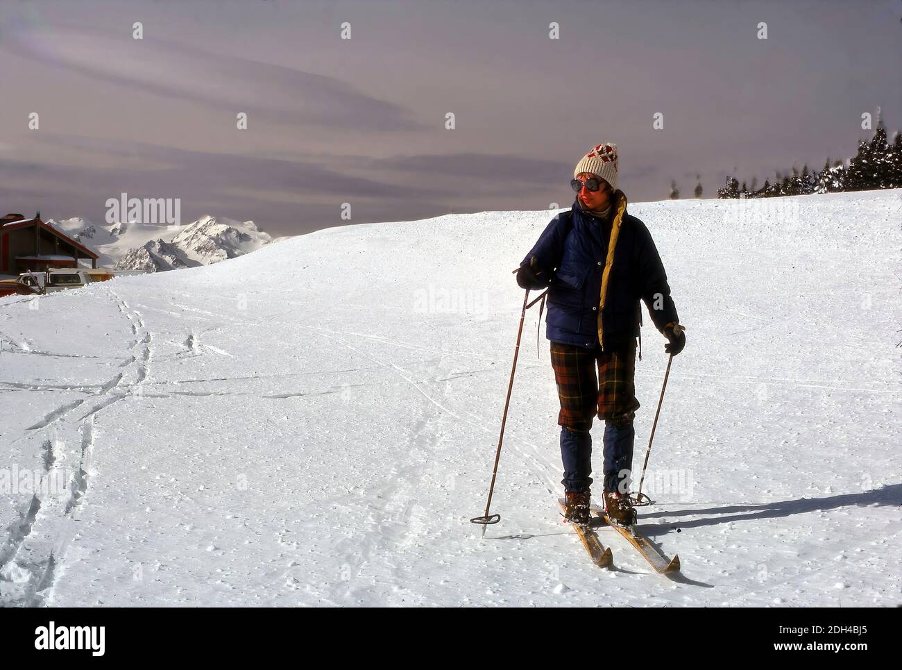 HURRICANE RIDGE, WASHINGTON - JAN 15, 1977 - Cross country skier on ...