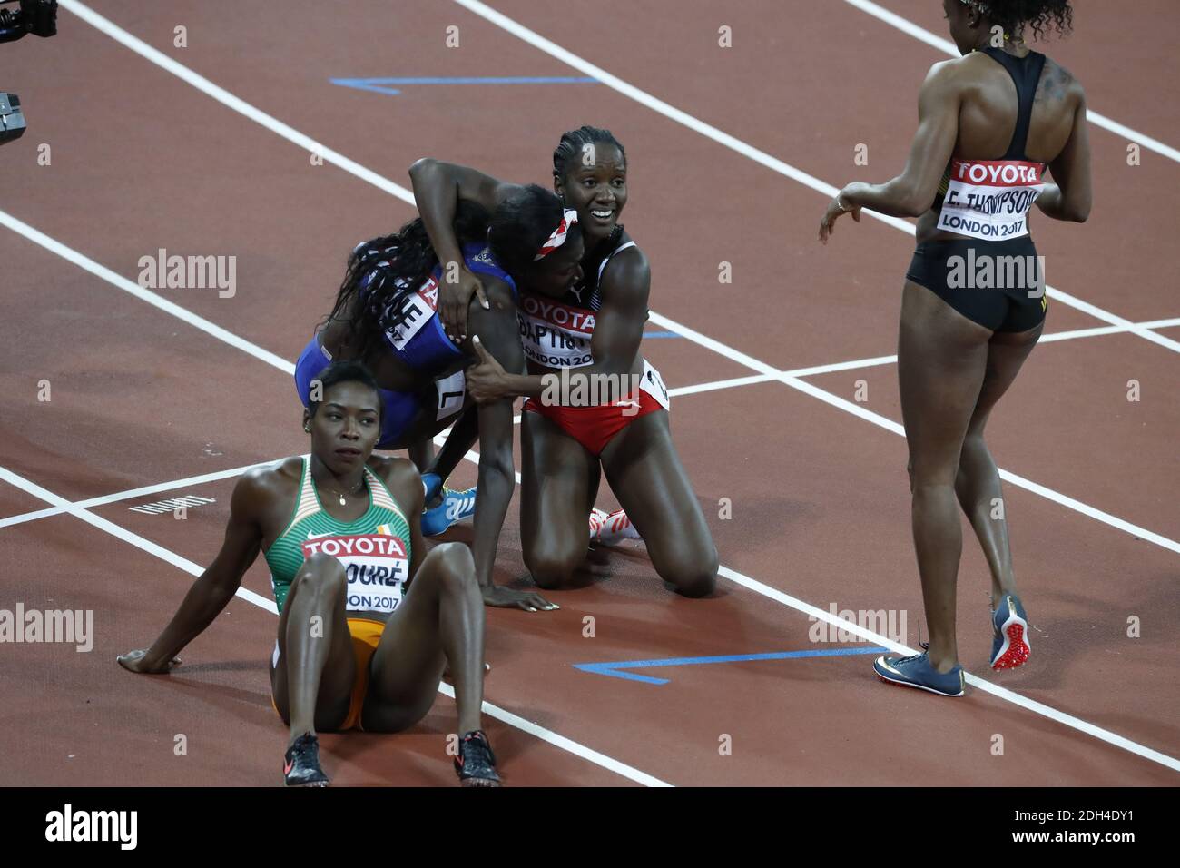 USA's Tori Bowie celebrates after winning the 100 meters women during ...