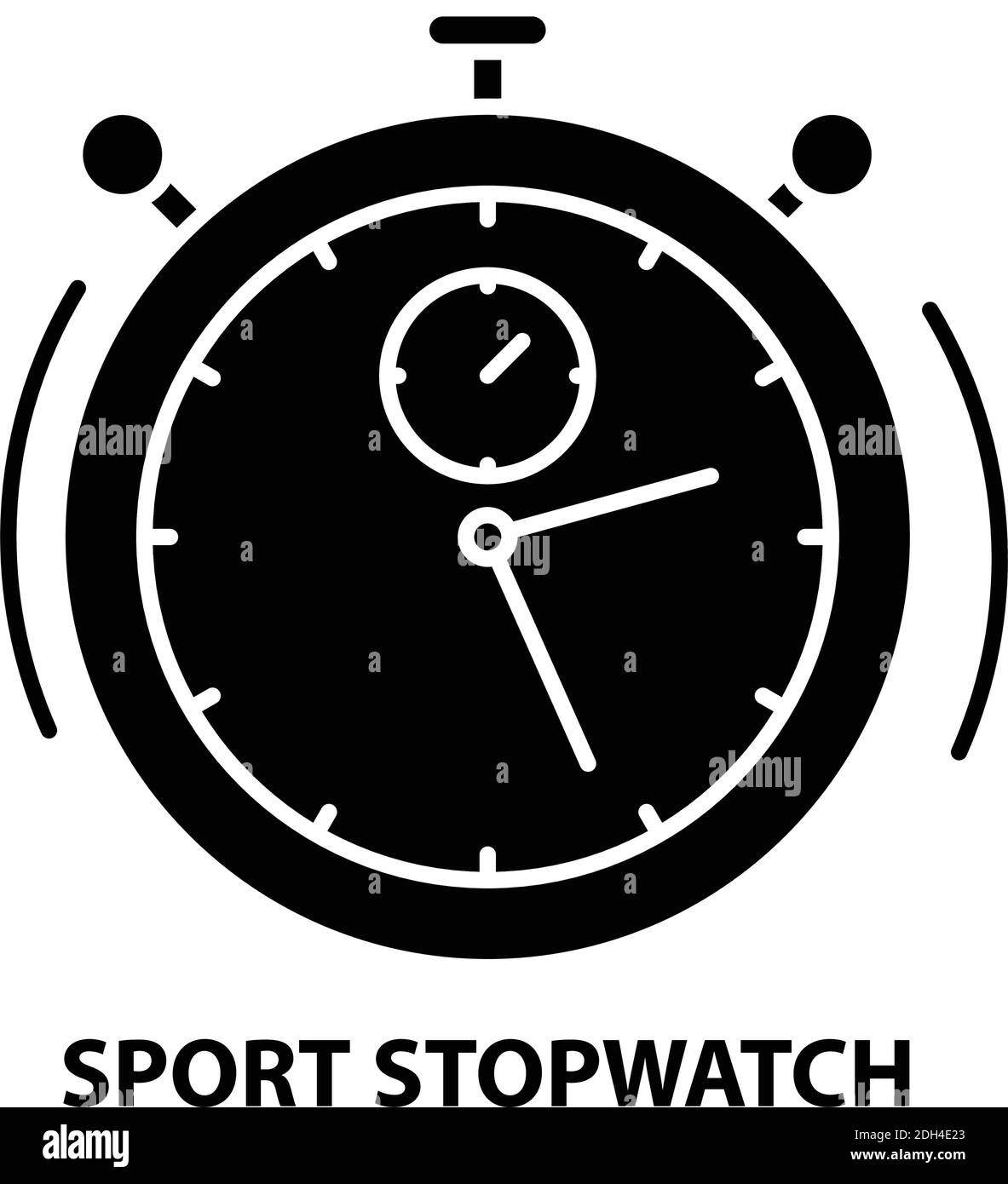 sport stopwatch icon, black vector sign with editable strokes, concept ...
