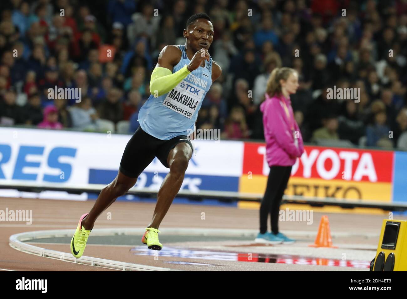 Botswana's Isaac Makwala qualifying for the final of the 200 meters men ...