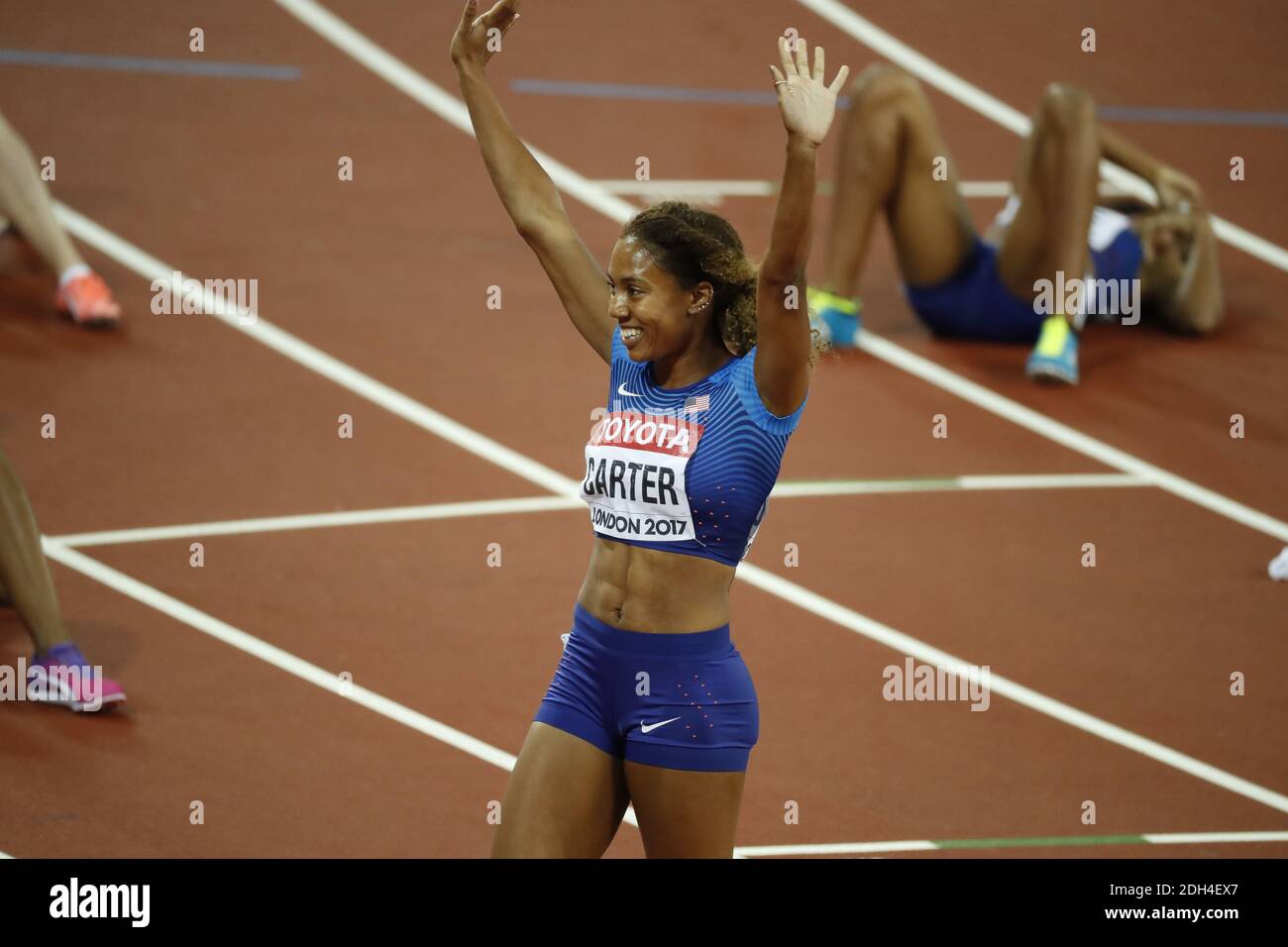 USA's Kori Carter was the surprise winner In the final of the 400 ...