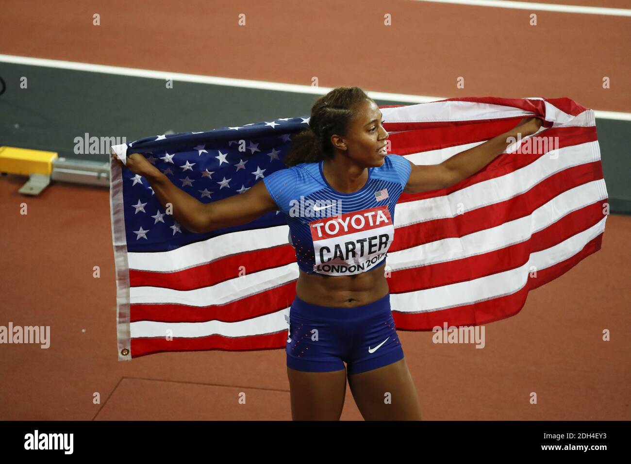 USA's Kori Carter was the surprise winner In the final of the 400 ...