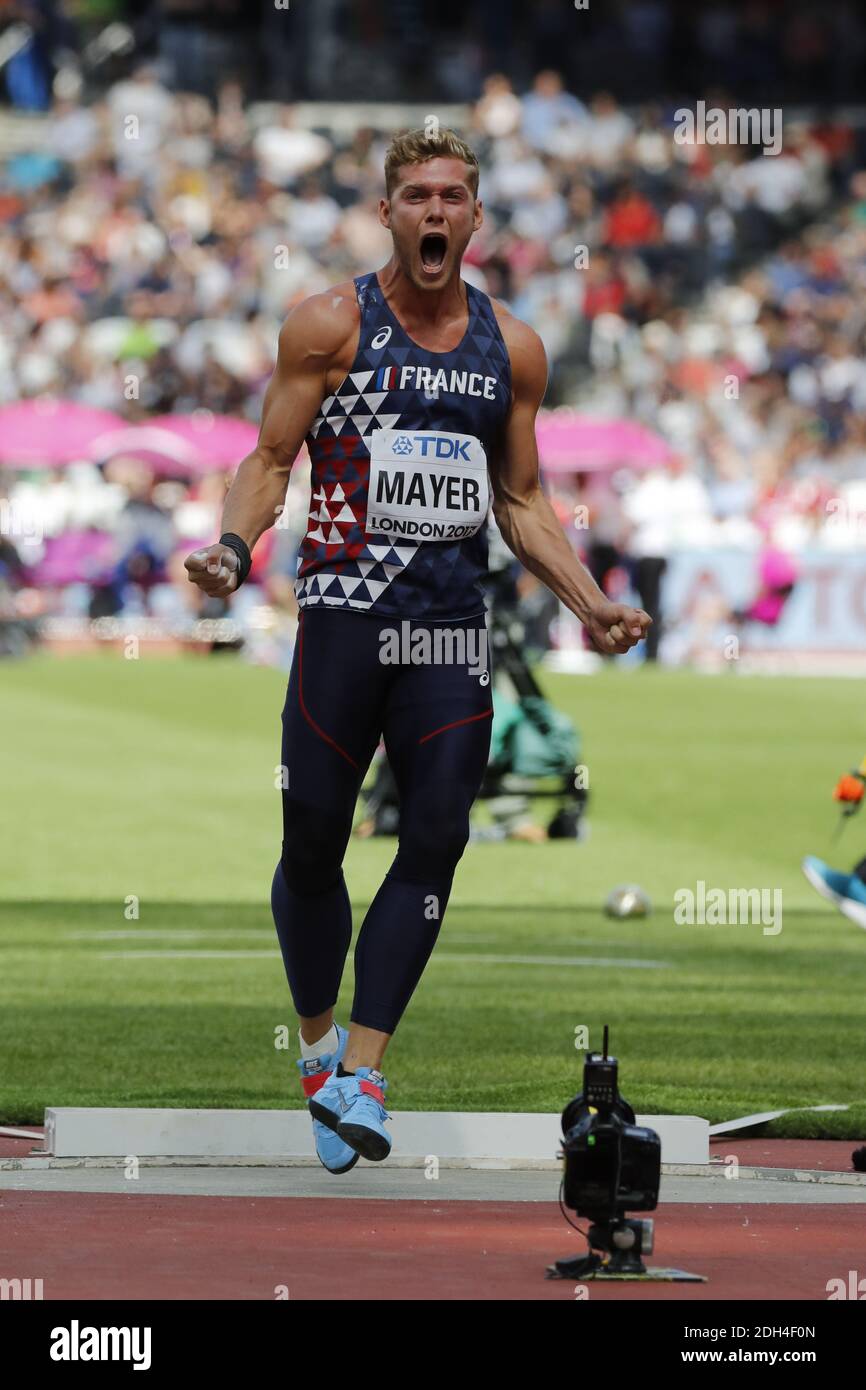 France's Kevin Mayer in the shot put event of the men decathlon during ...