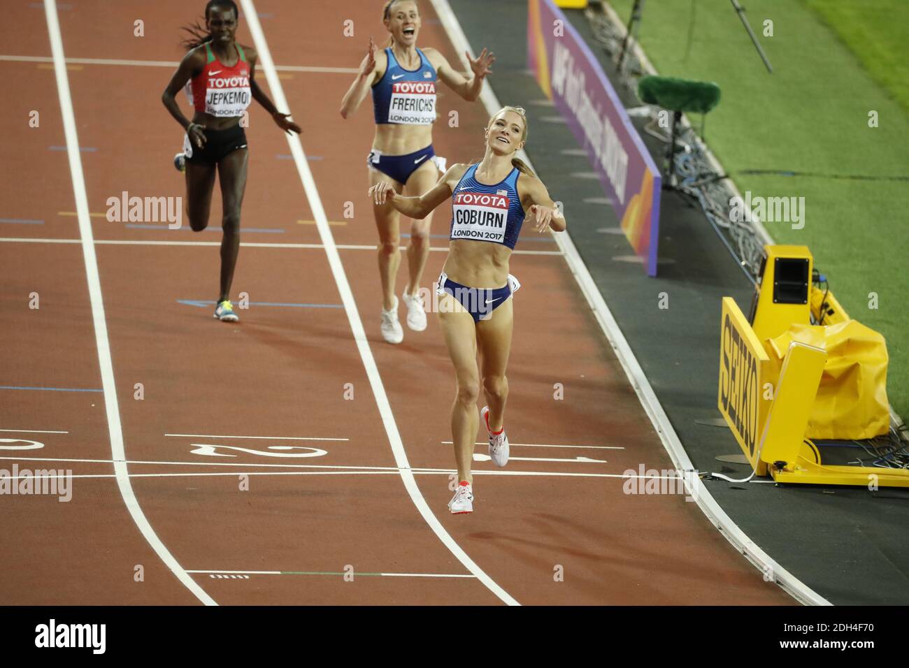 USA's Emma Coburn is the surprising winner in the 3000 meters ...