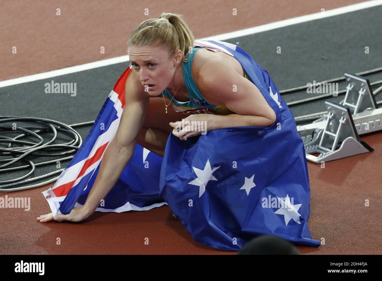 Australia's Sally Pearson wins the 100 meters hurdles women during the ...