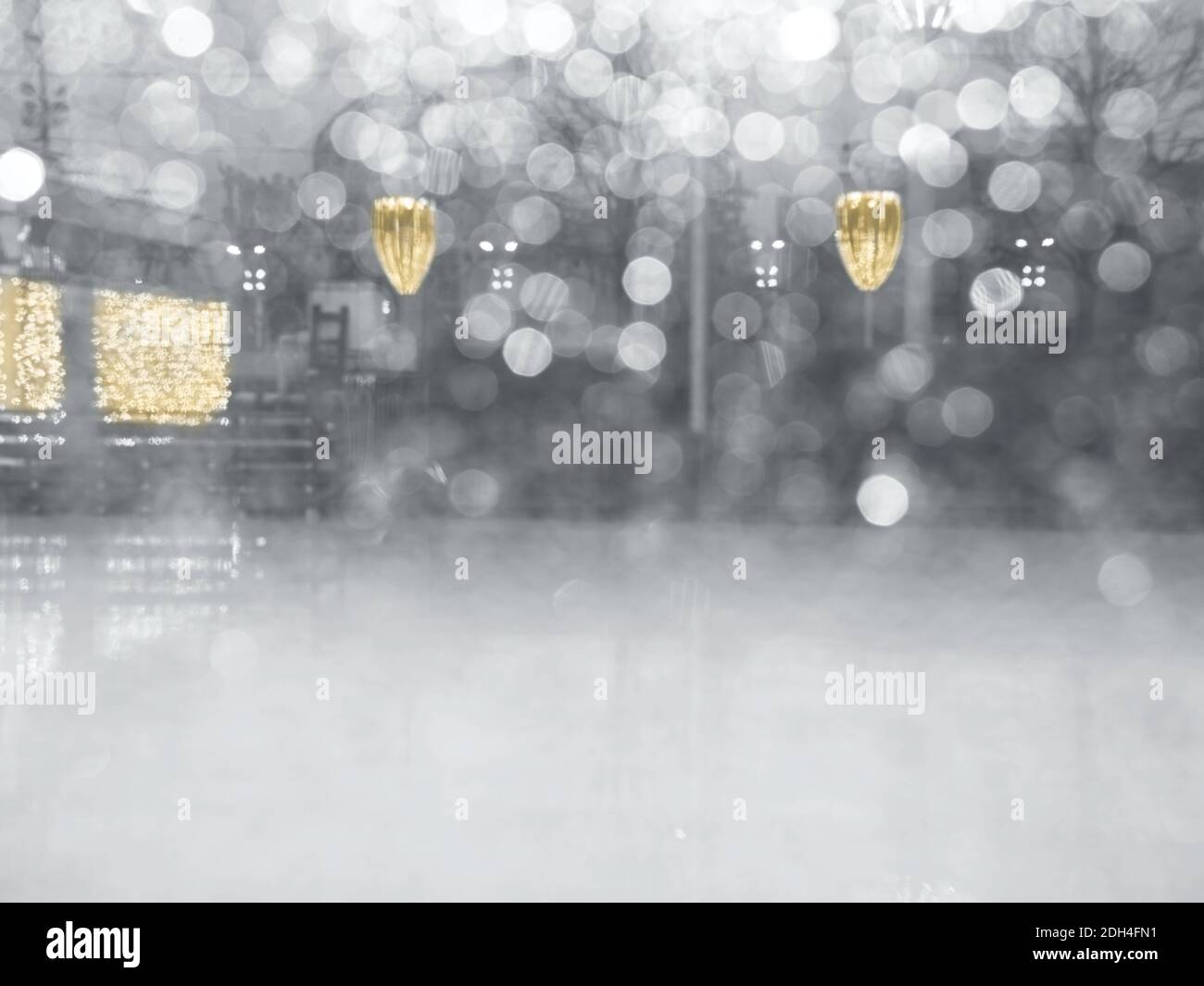abstract ultimate grey background with street lights toned in ...