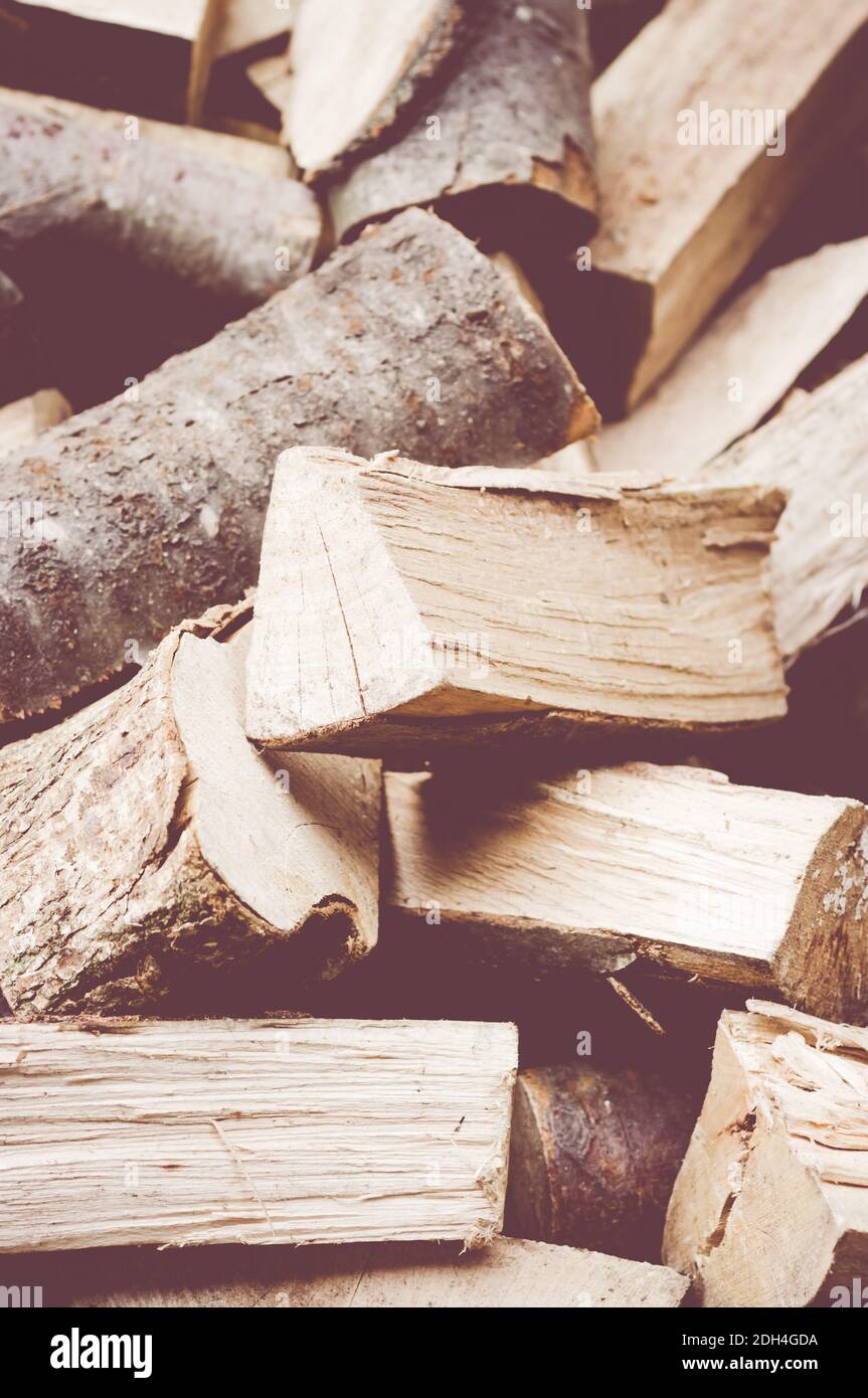 A vertical shot of firewood stack Stock Photo - Alamy