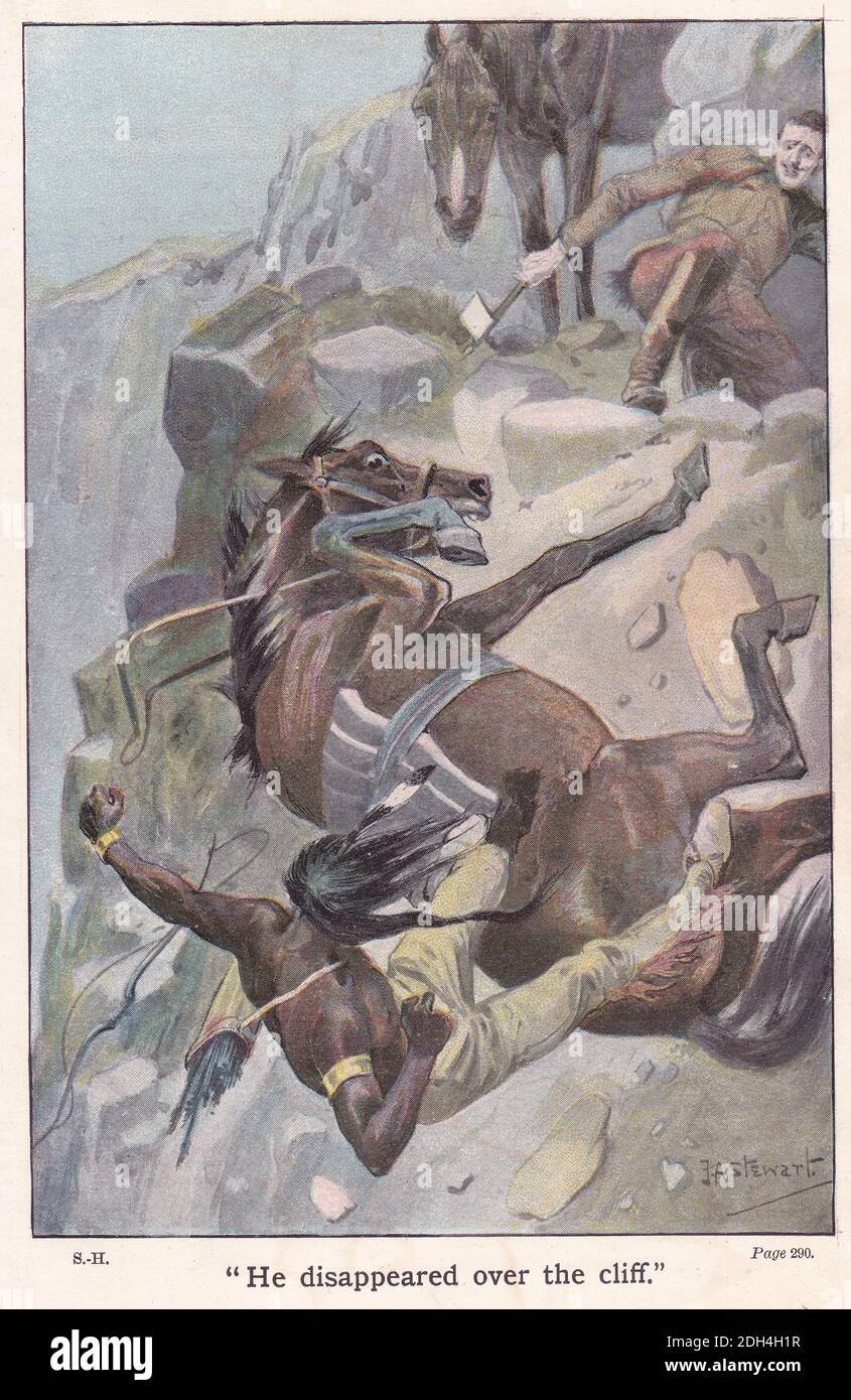 Vintage illustration from the book 'The Scalp-Hunters: a Romance of ...