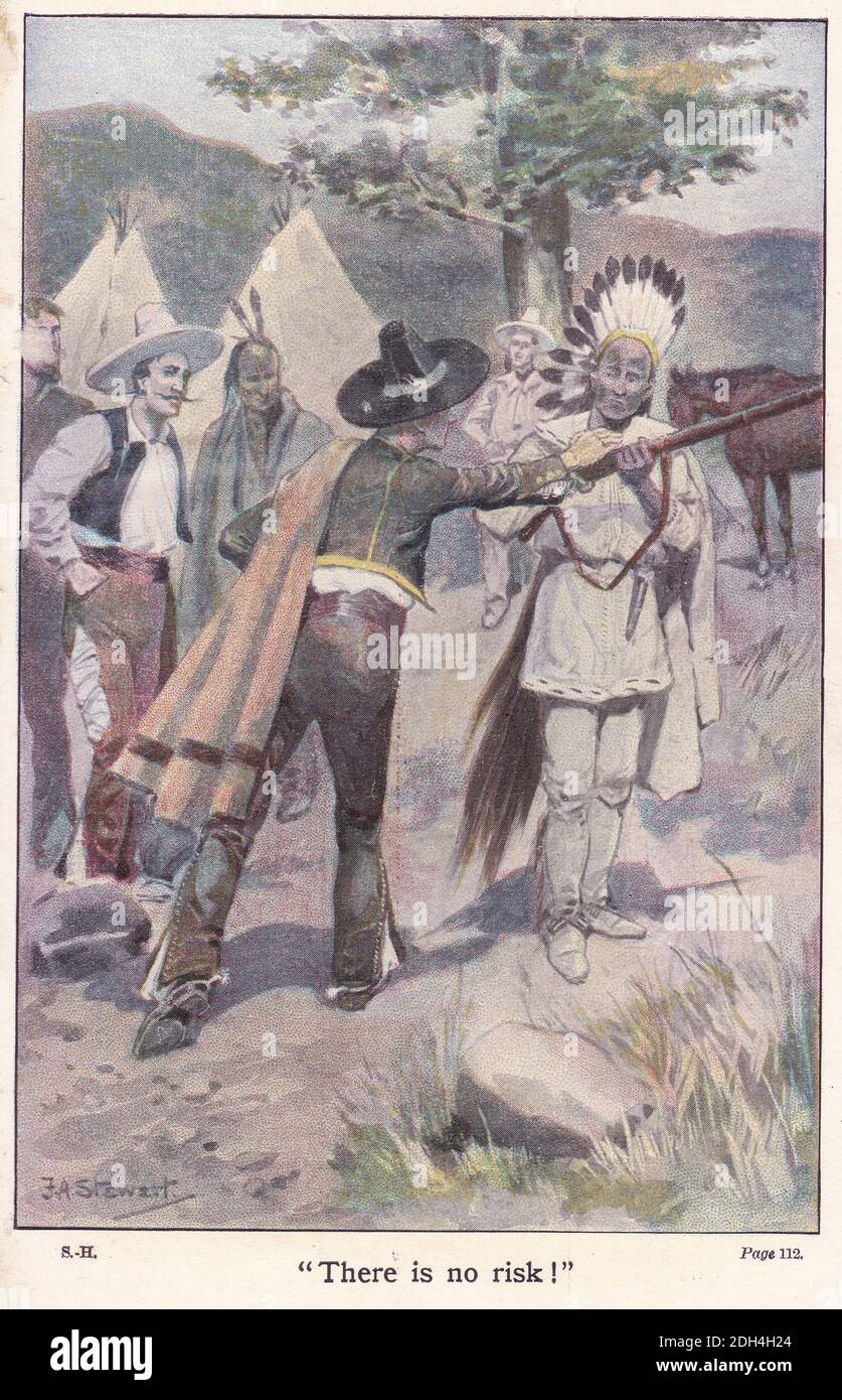 Vintage illustration from the book 'The Scalp-Hunters: a Romance of ...