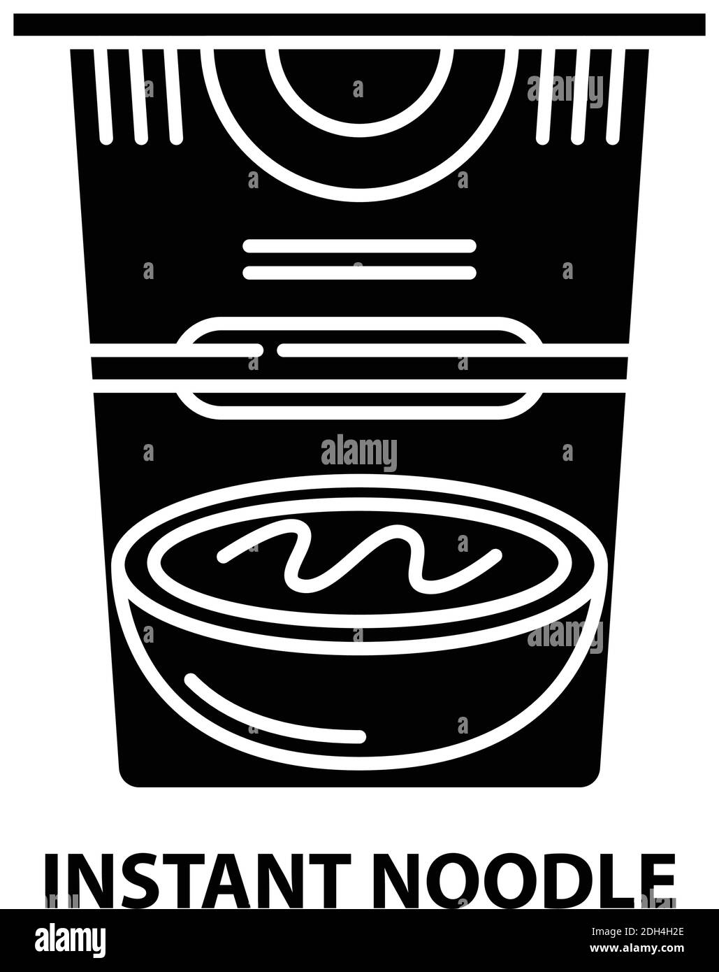 instant noodle icon, black vector sign with editable strokes, concept ...