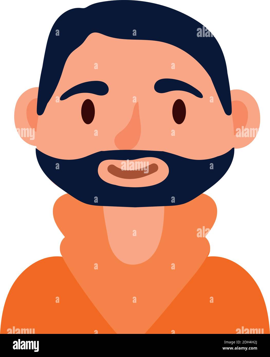 young man with beard avatar character vector illustration design Stock ...