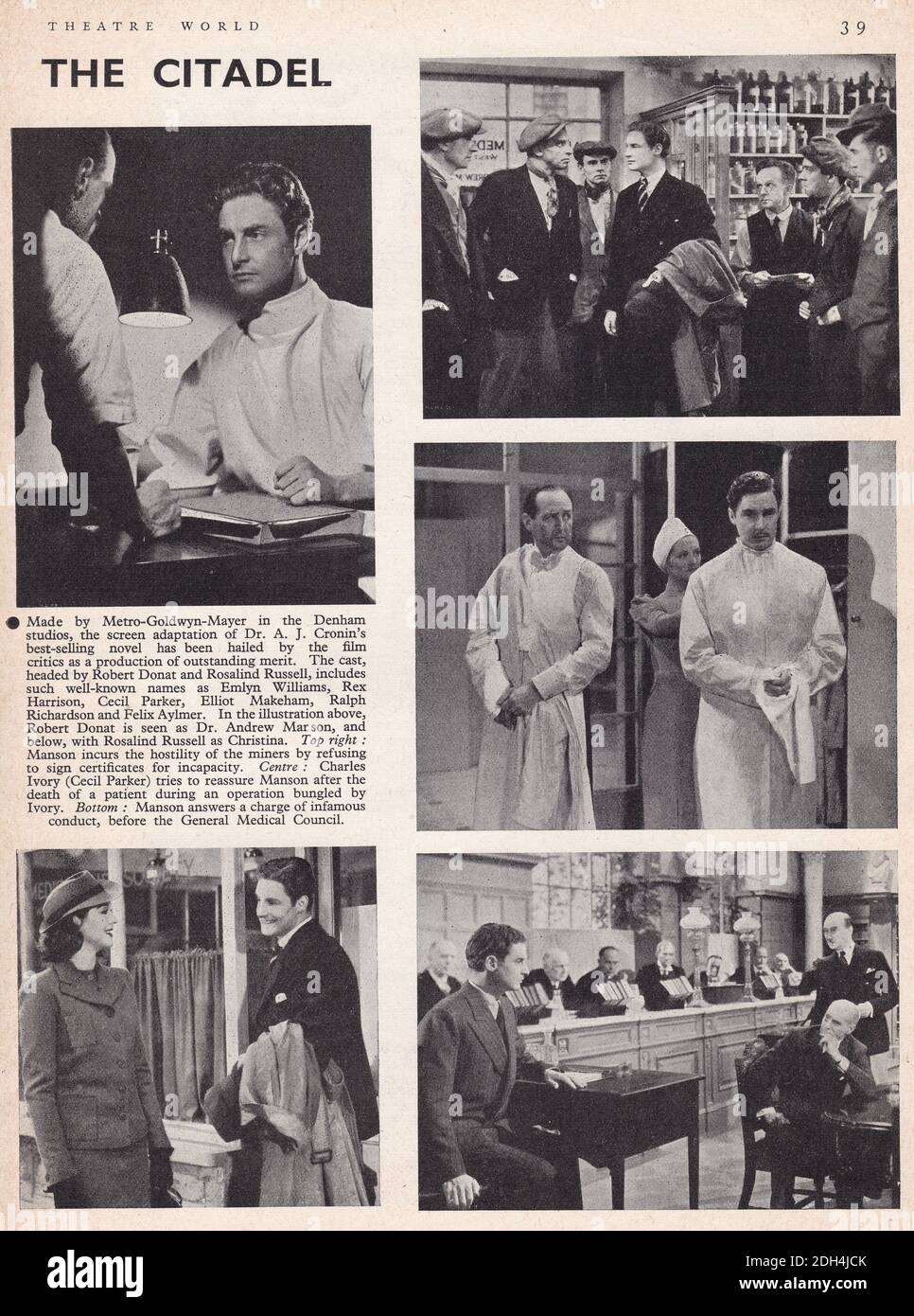 Vintage scenes from the film 'The Citadel' Stock Photo - Alamy