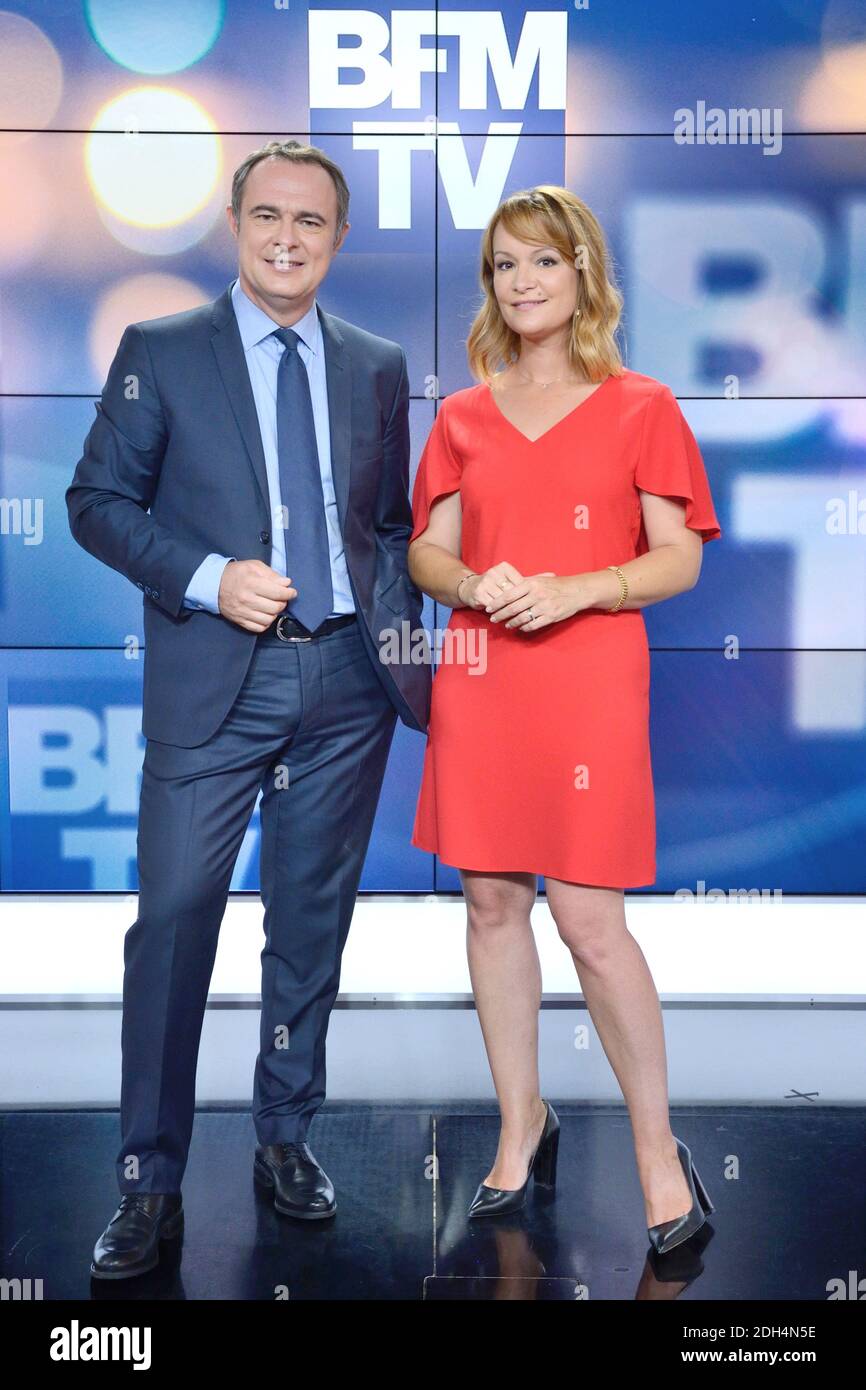 Christophe Delay et Adeline Francois, les presentateurs de la Premiere ...