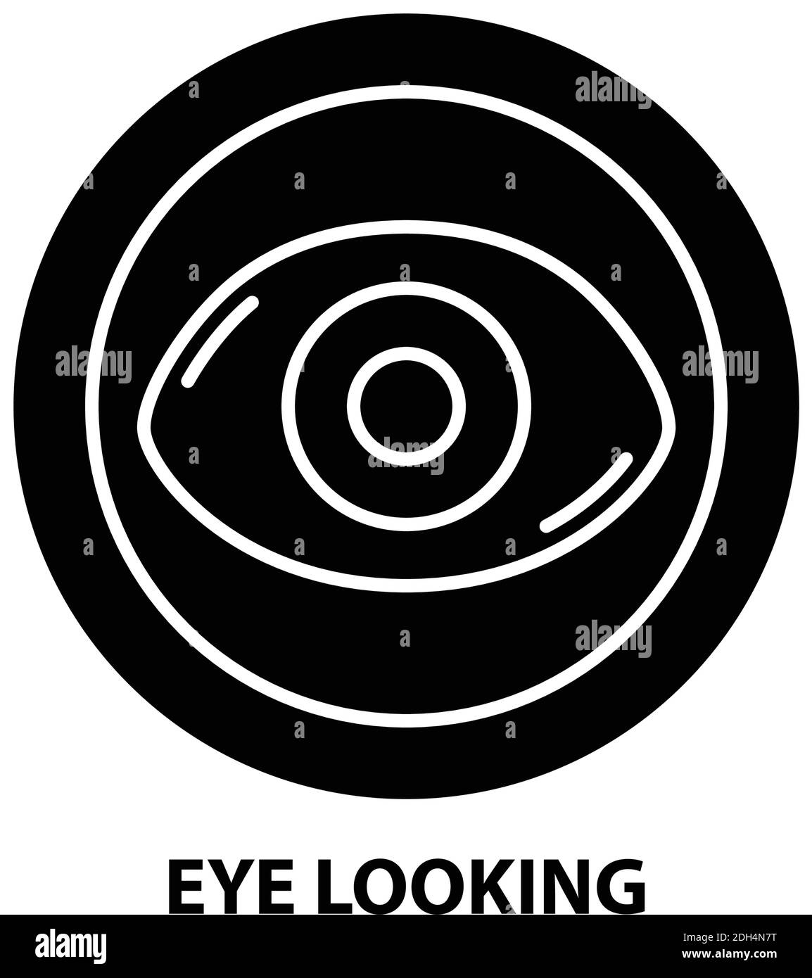 eye looking icon, black vector sign with editable strokes, concept ...