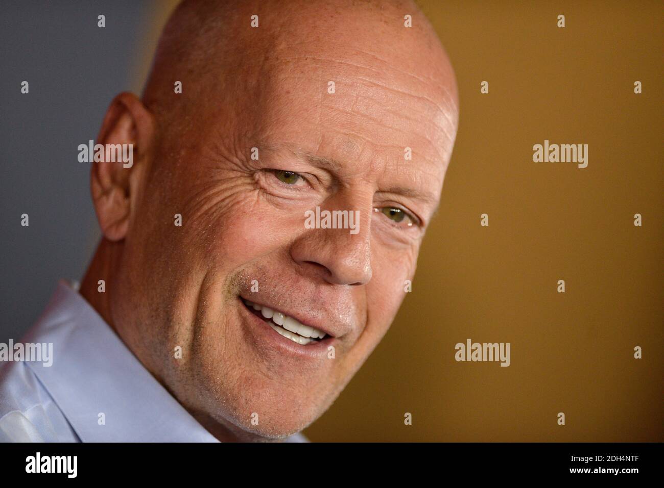 Bruce Willis attends the Floyd Mayweather Jr vs Conor McGregor fight at ...