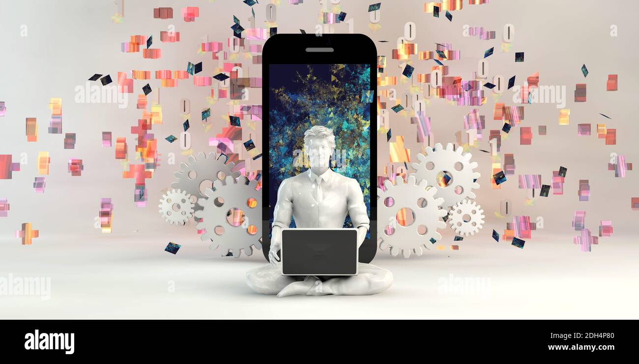 Man Bursting with Creativity Stock Photo - Alamy