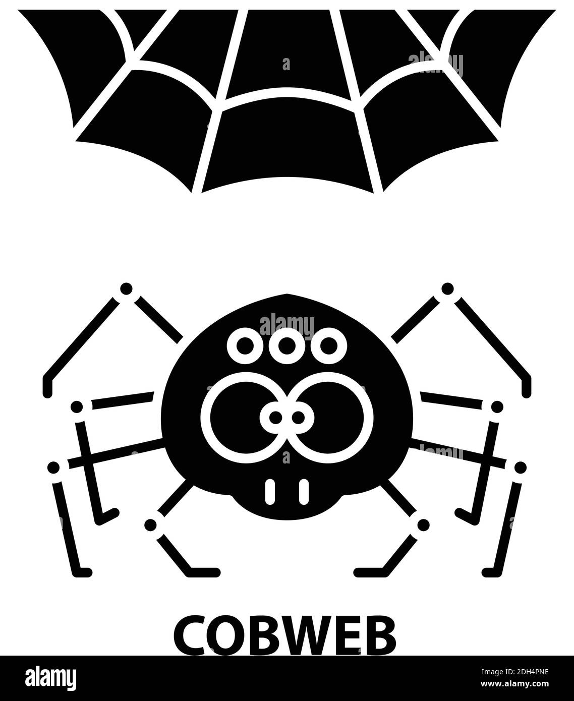 cobweb icon, black vector sign with editable strokes, concept ...