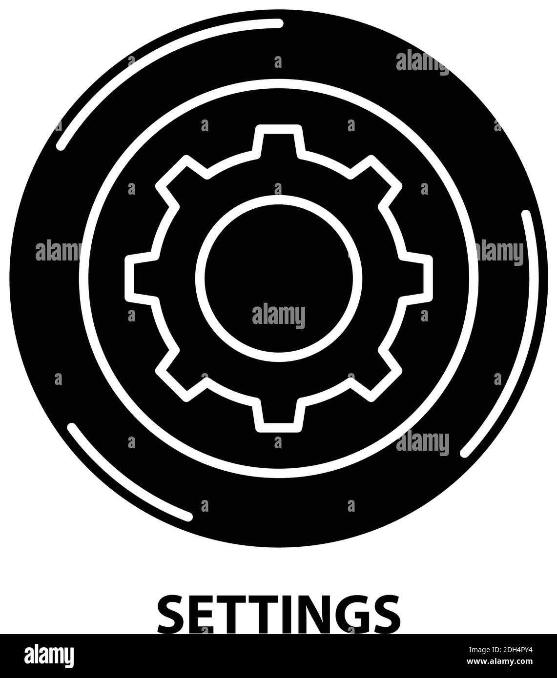 settings icon, black vector sign with editable strokes, concept ...