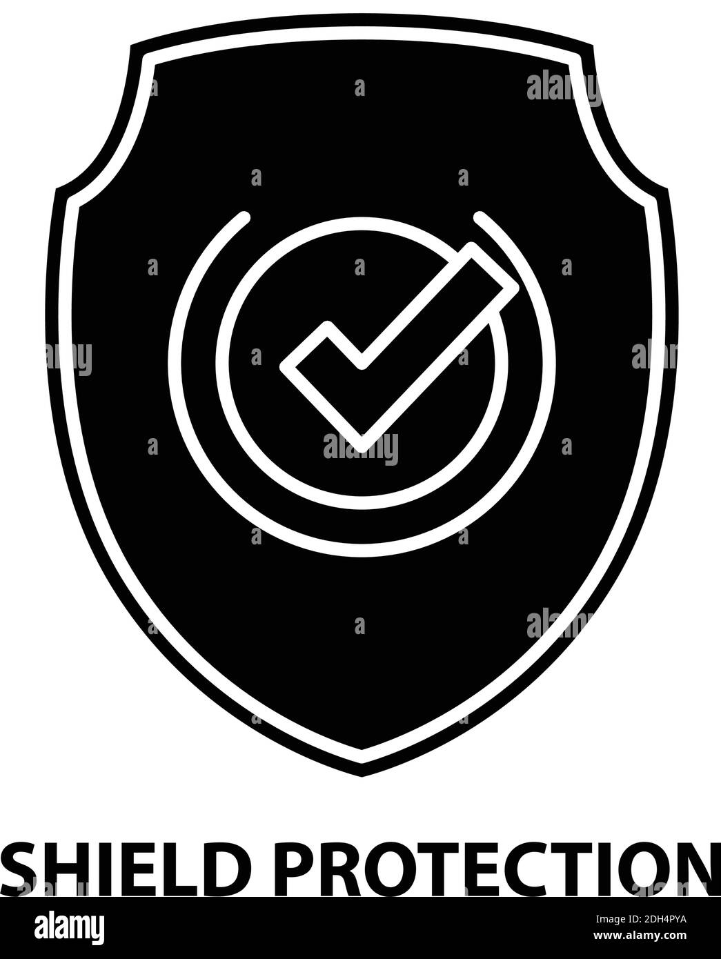 shield protection icon, black vector sign with editable strokes ...