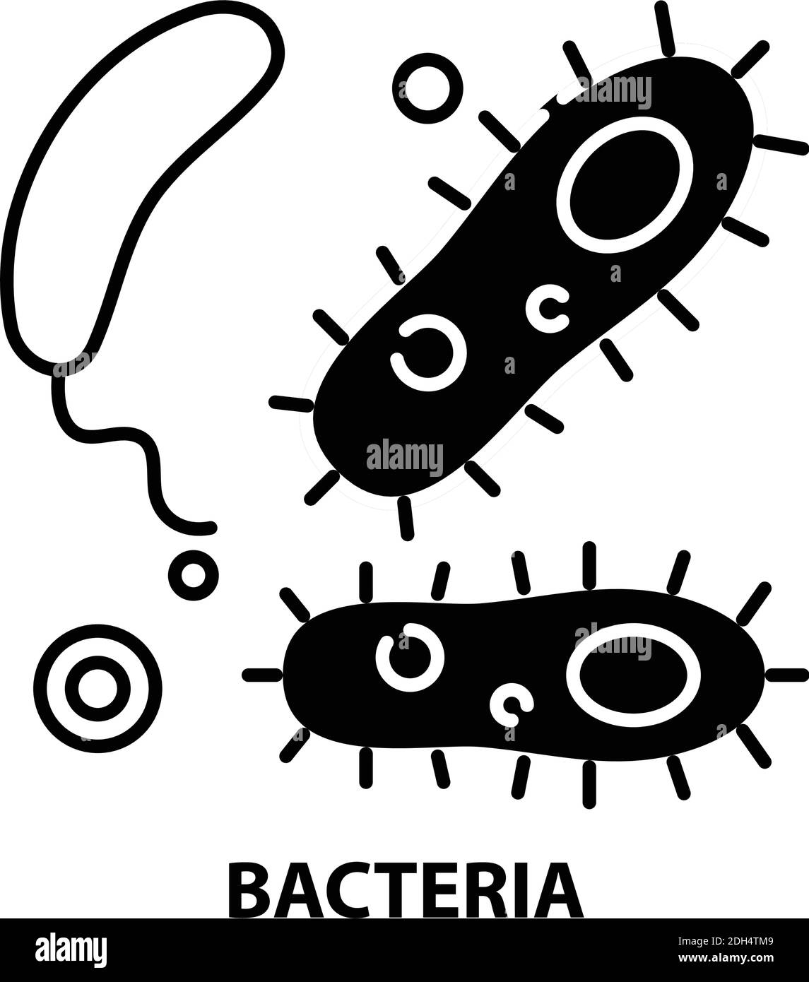 bacteria icon, black vector sign with editable strokes, concept ...