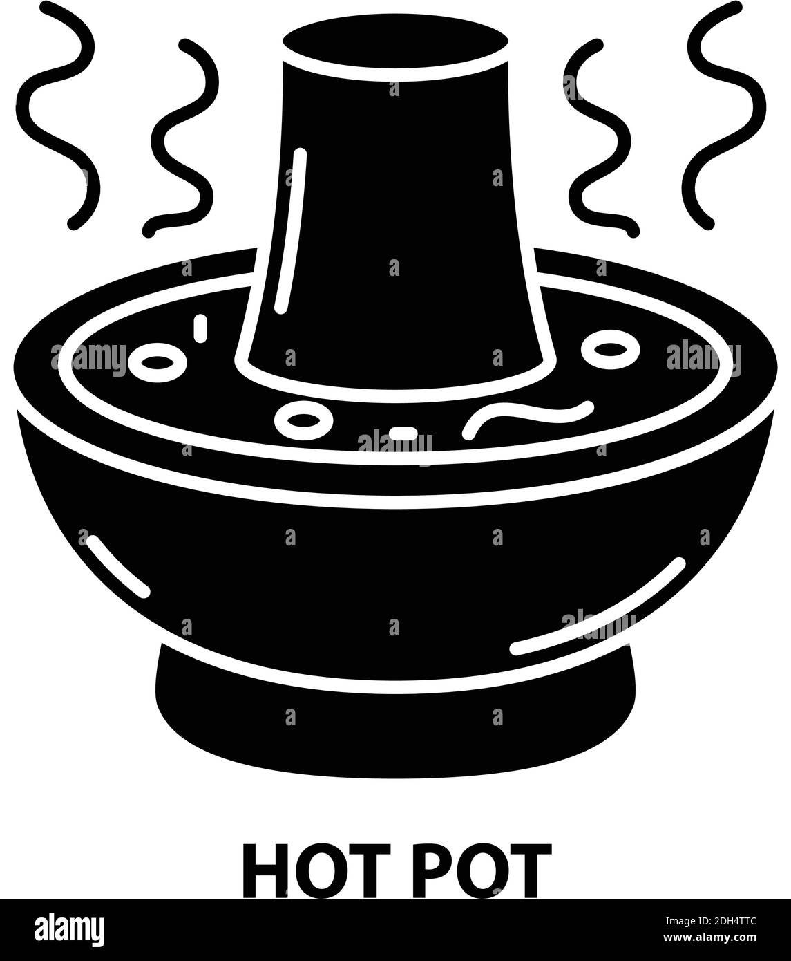 hot pot icon, black vector sign with editable strokes, concept ...
