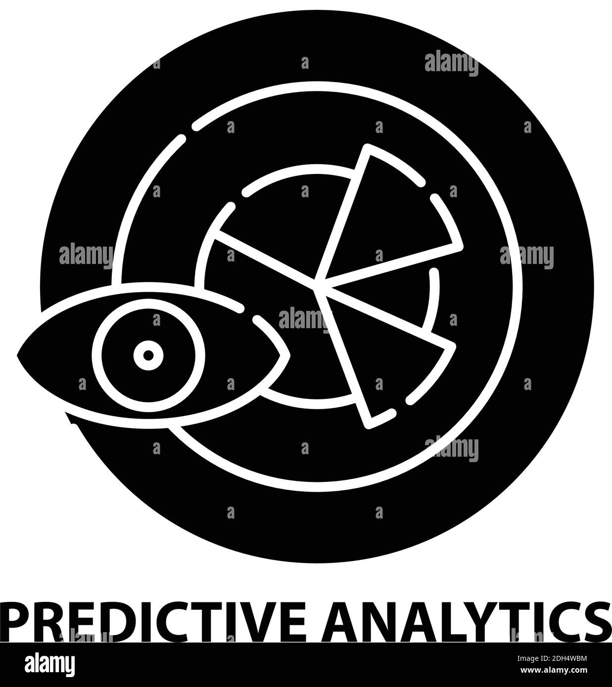 predictive analytics icon, black vector sign with editable strokes ...