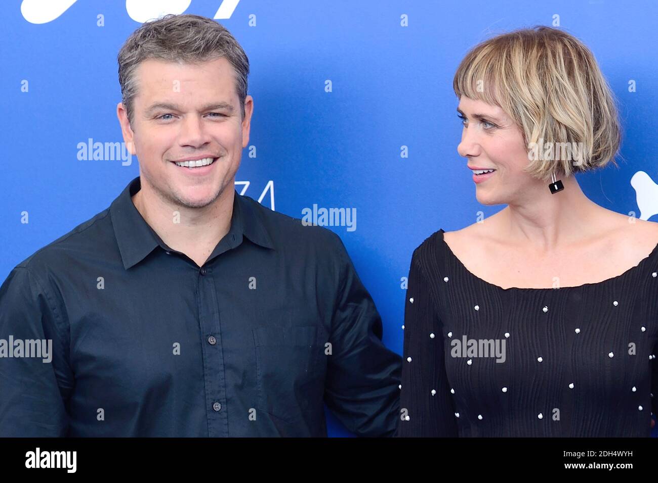 Matt Damon and Kristen Wiig attending the Downsizing Photocall during ...
