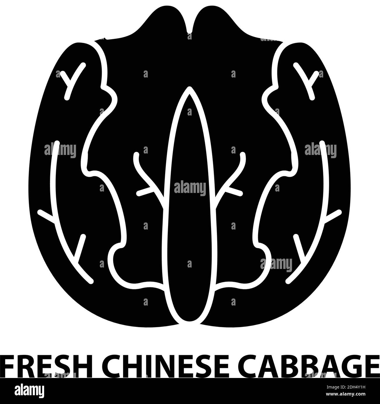 fresh chinese cabbage icon, black vector sign with editable strokes ...