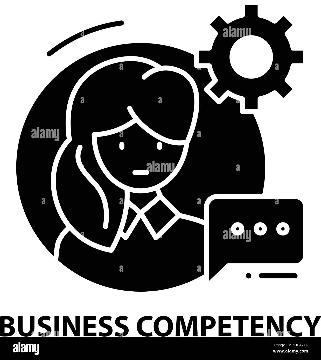 business competency icon, black vector sign with editable strokes ...