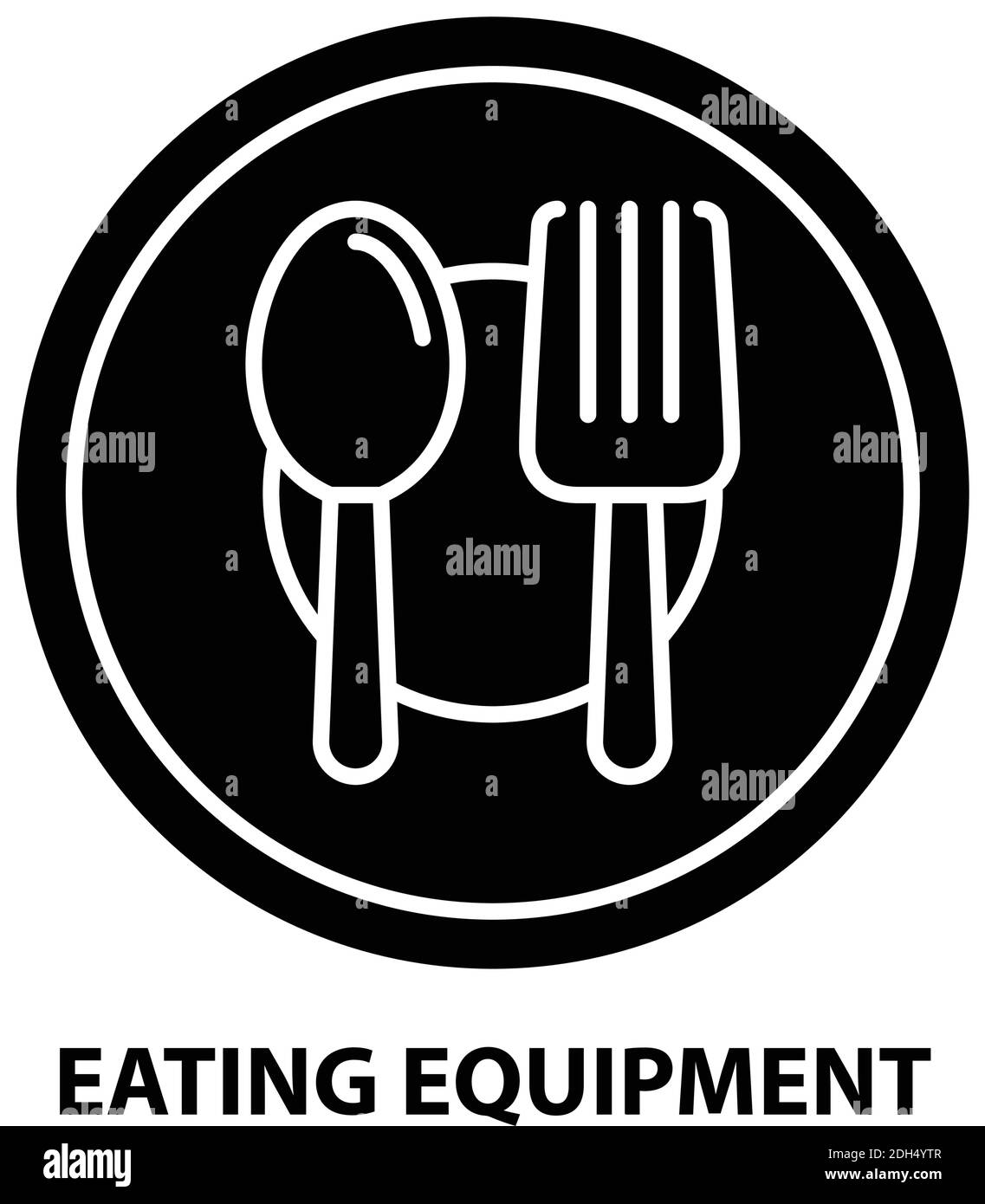 eating equipment icon, black vector sign with editable strokes, concept ...