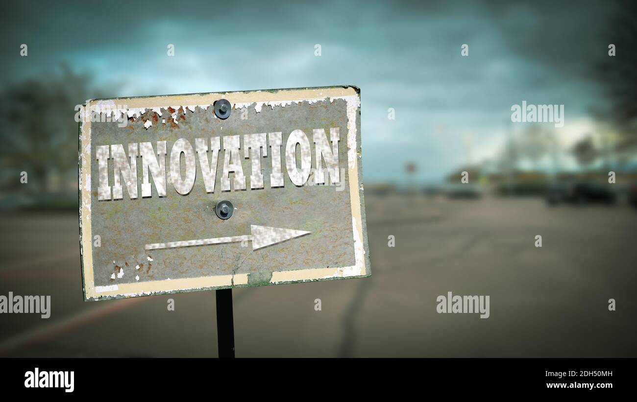 Street Sign to Innovation Stock Photo - Alamy