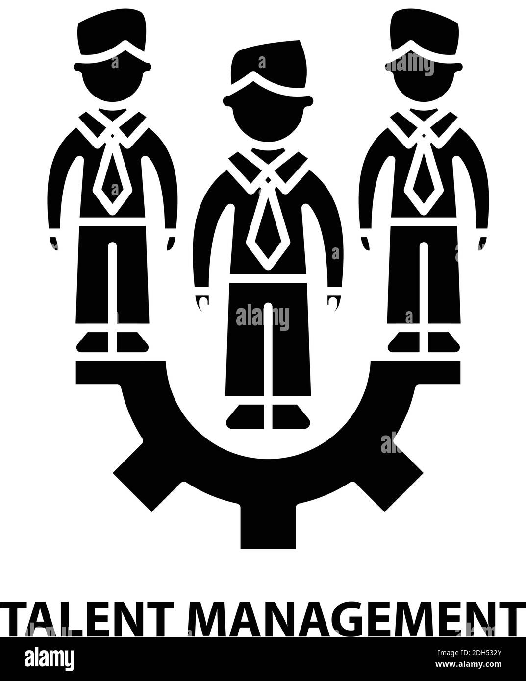 talent management icon, black vector sign with editable strokes ...