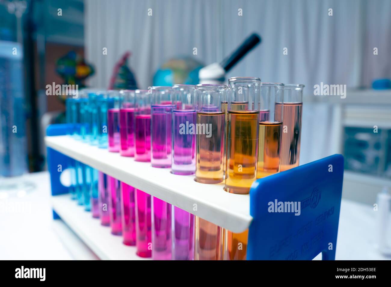 Colorful rows of laboratory test tubes Stock Photo - Alamy