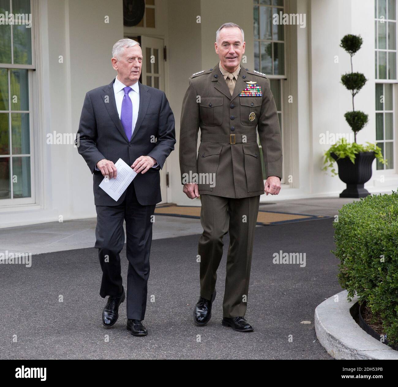 U.S. Secretary of Defense James Mattis(left) and Chairman of the Joint Chiefs of Staff Joseph ...