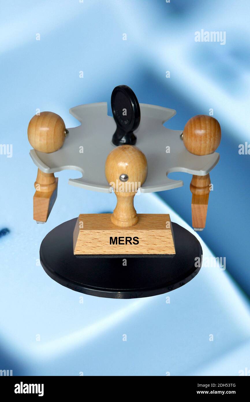 Stempel mit der Aufschrift: Mers, Computertastatur, Computer, PC ...