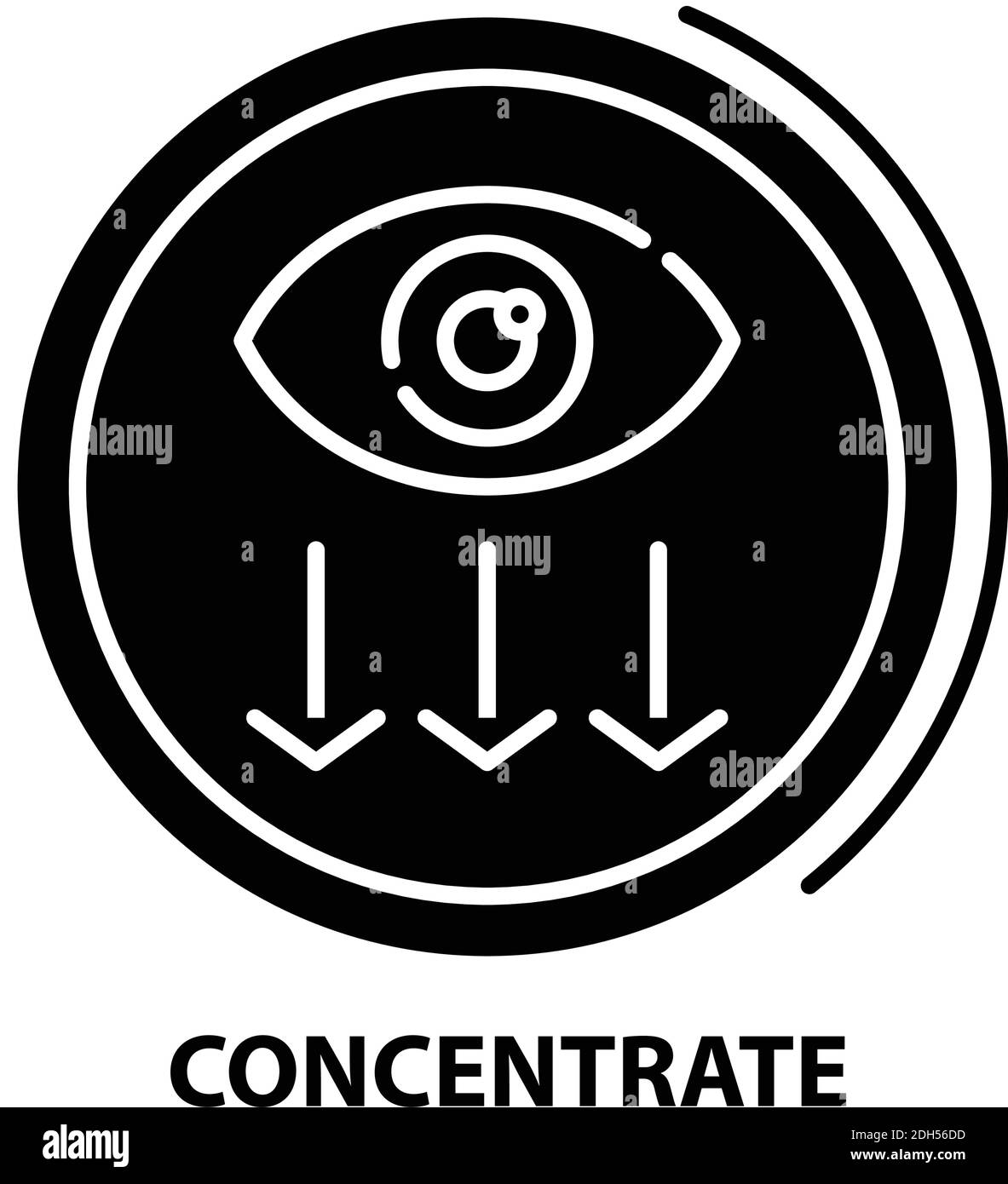 concentrate icon, black vector sign with editable strokes, concept ...