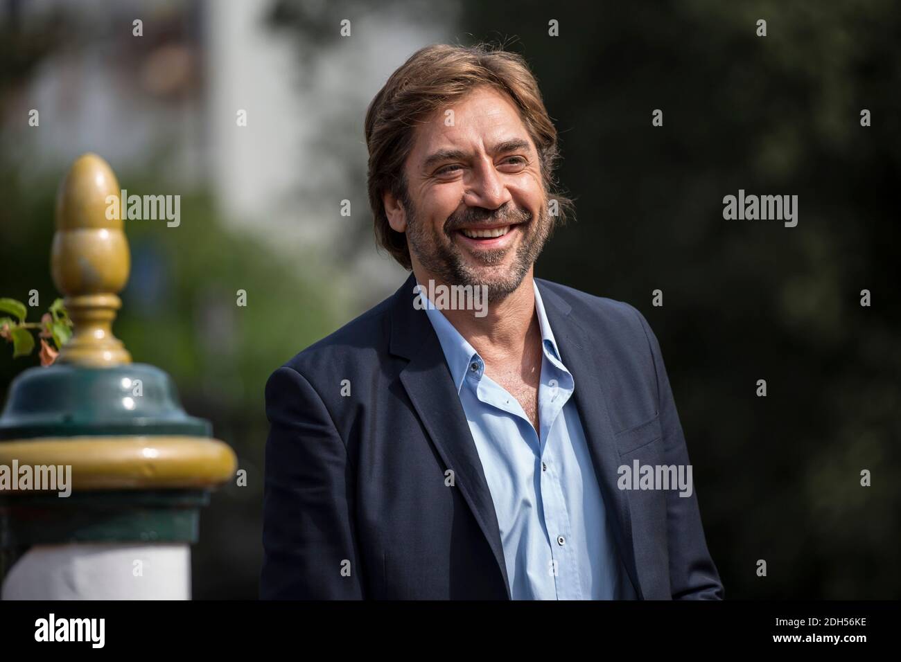 Spanish actor Javier Bardem arrives at Lido Beach for the 74th annual ...