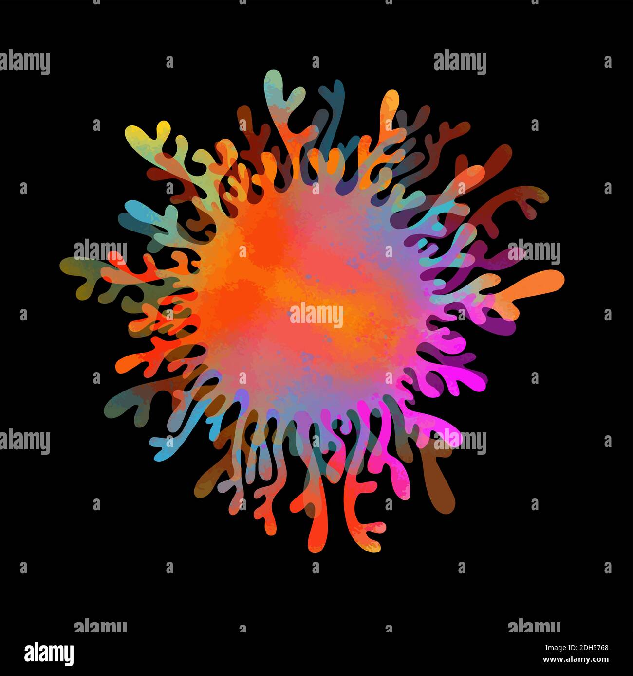 abstract multicolored graphic stylized flower. Multi-colored sun ...