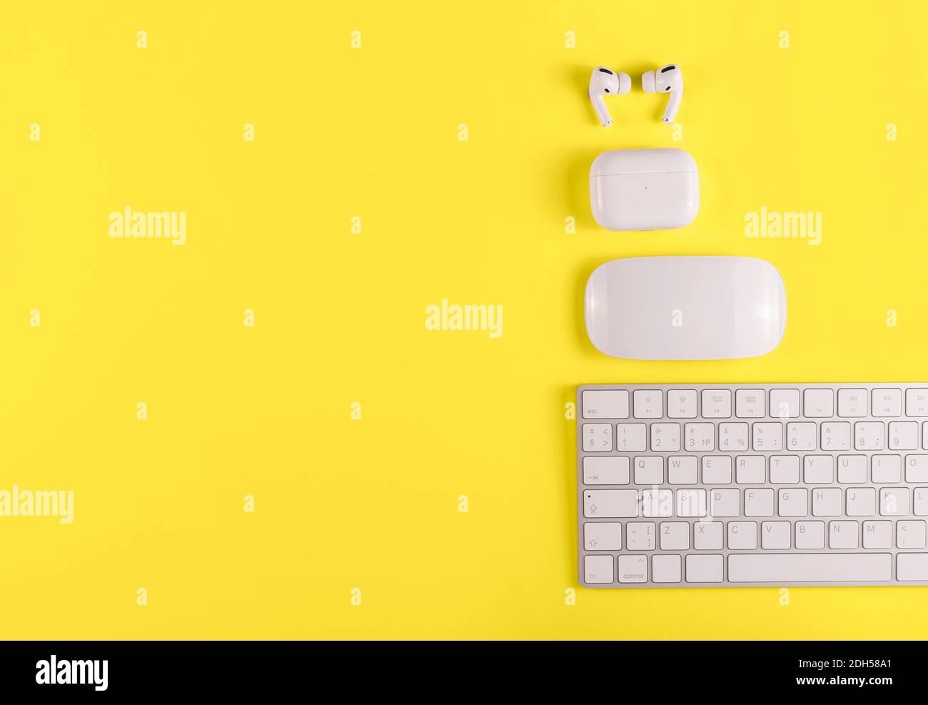 Illuminating yellow color of the year workplace background Stock Photo ...