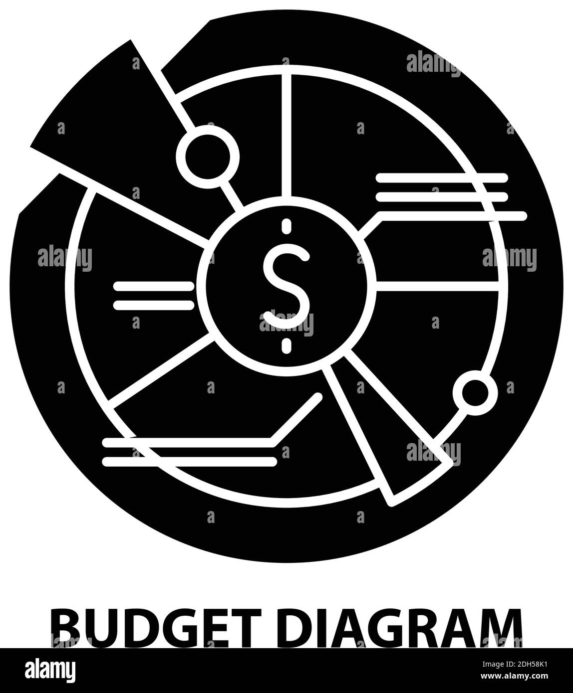 budget diagram icon, black vector sign with editable strokes, concept ...