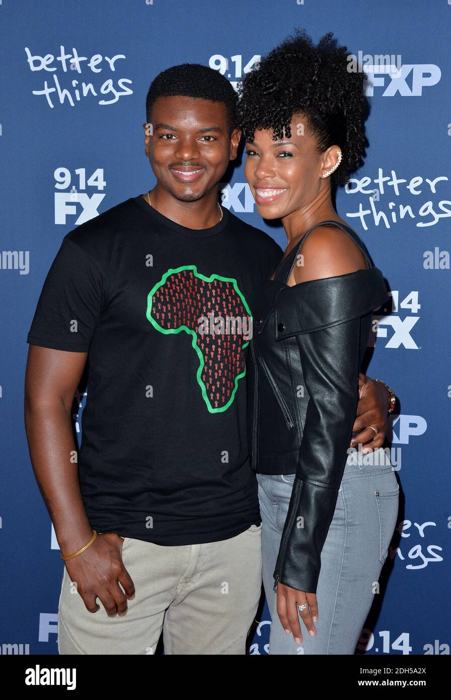 Jamal Mallory-McCree and Angela Lewis attend the premiere of FX's ...
