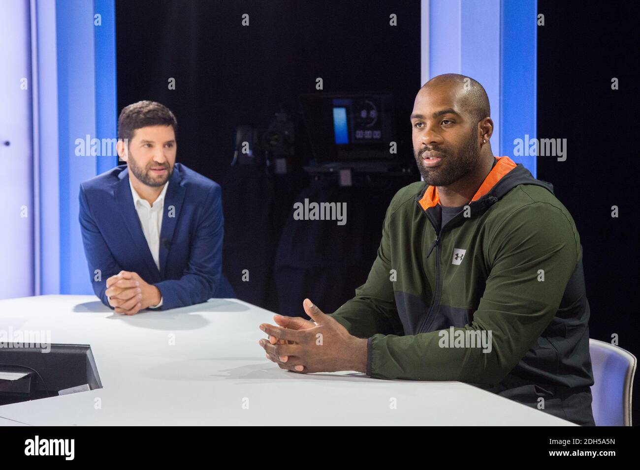 Exclusive - Teddy Riner is interviewed by Nicolas Jamain on BFM TV for ...