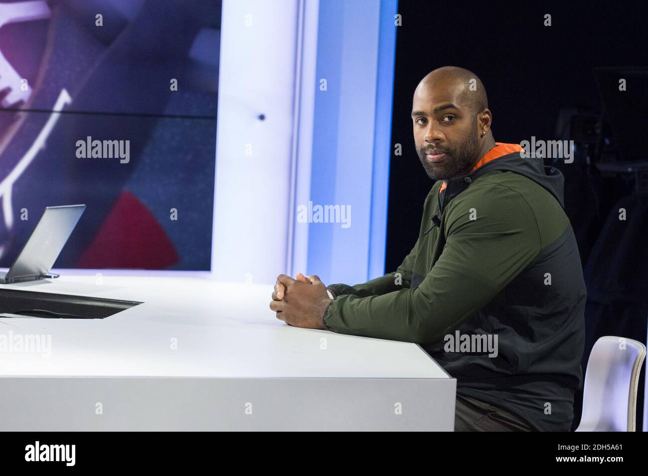 Exclusive - Teddy Riner is interviewed by Nicolas Jamain on BFM TV for ...