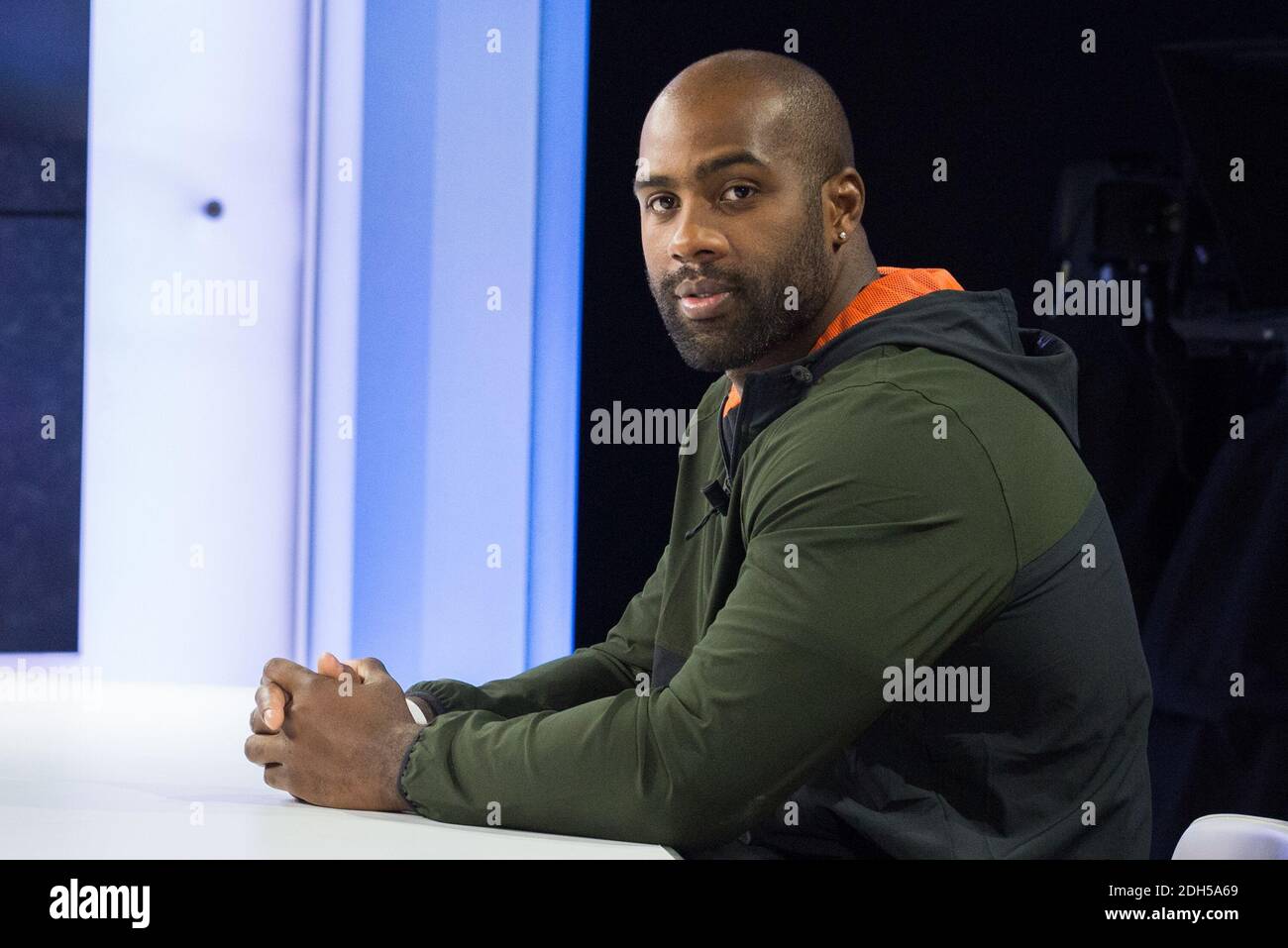 Exclusive - Teddy Riner is interviewed by Nicolas Jamain on BFM TV for ...