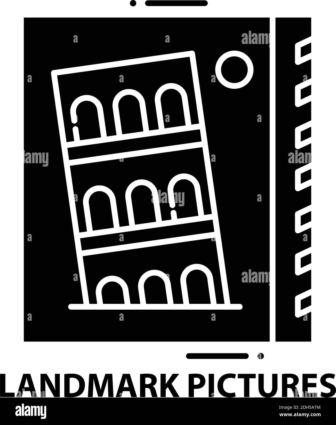 landmark pictures icon, black vector sign with editable strokes ...