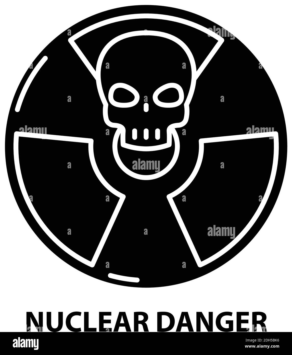 nuclear danger icon, black vector sign with editable strokes, concept ...