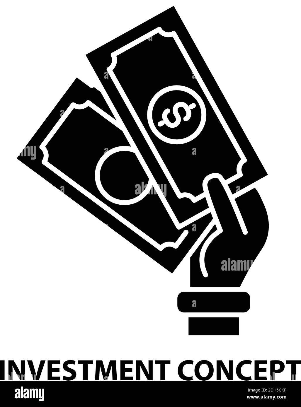 investment concept icon, black vector sign with editable strokes ...